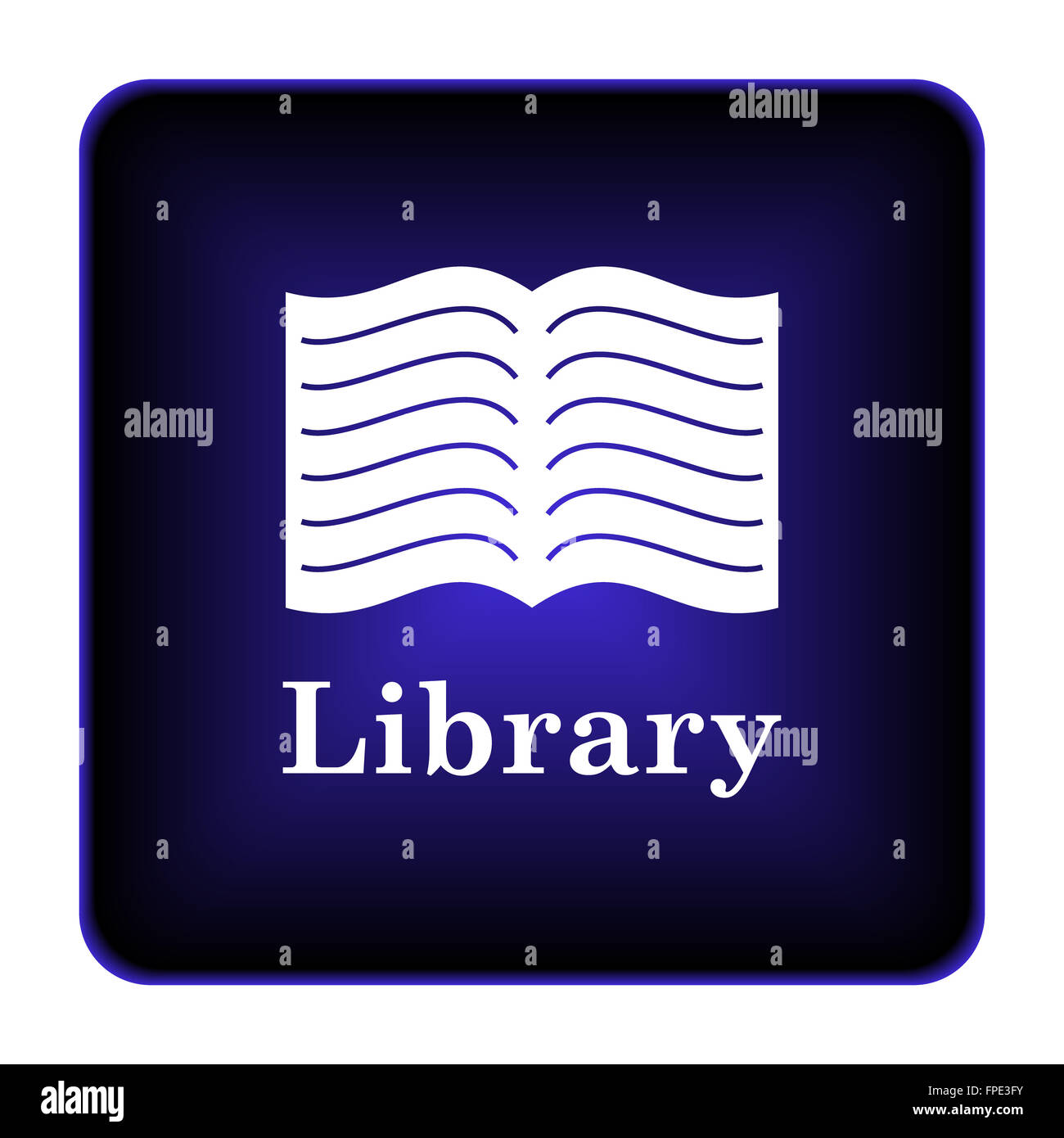 Library icon. Internet button on white background Stock Photo - Alamy