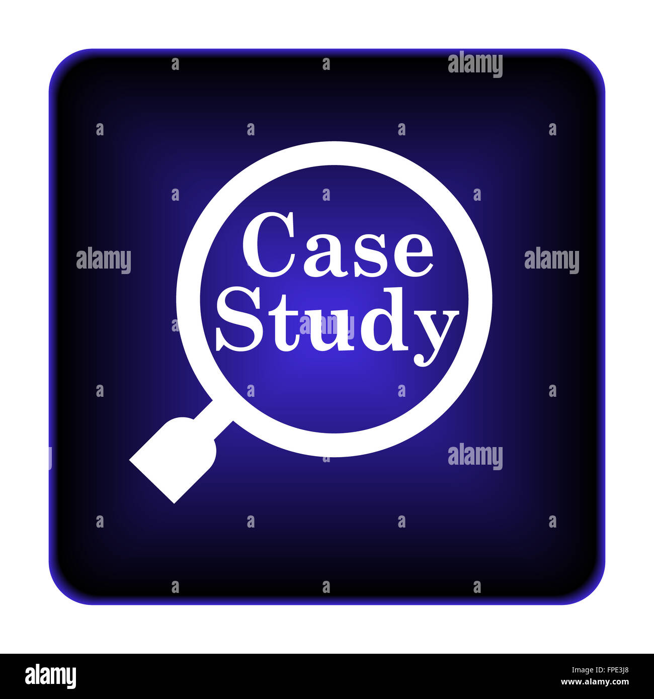 Case study icon. Internet button on white background Stock Photo - Alamy
