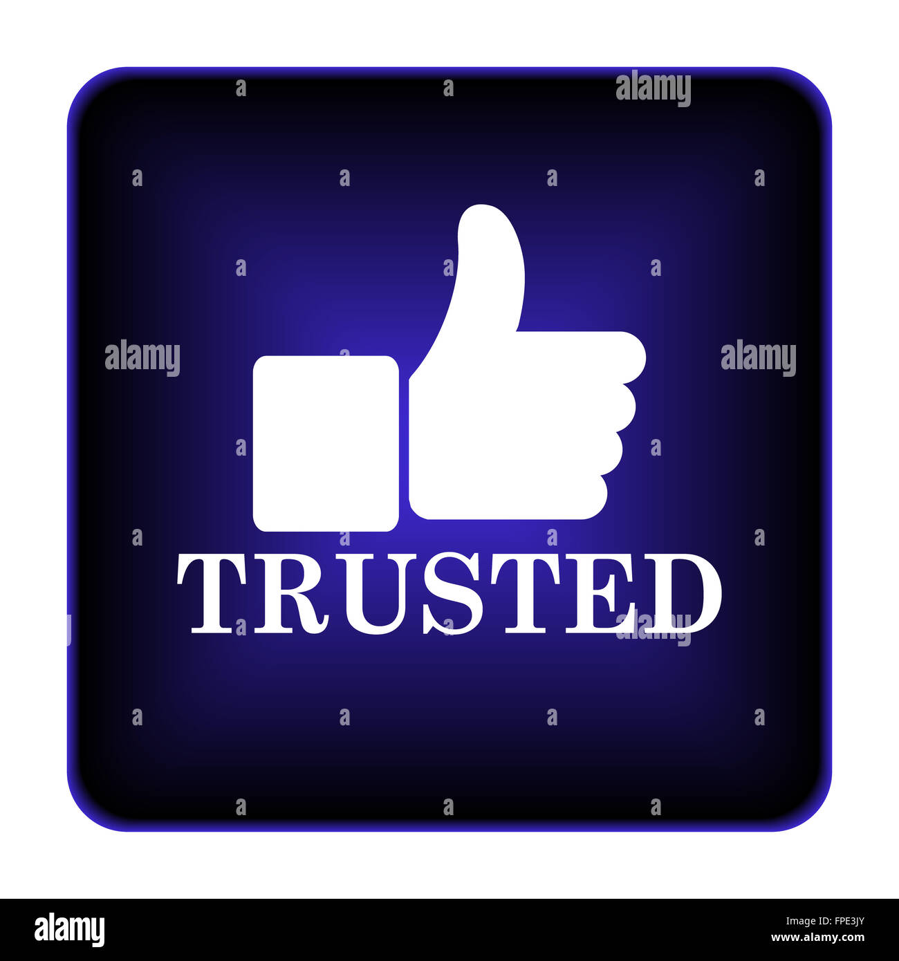Trusted icon. Internet button on white background Stock Photo - Alamy