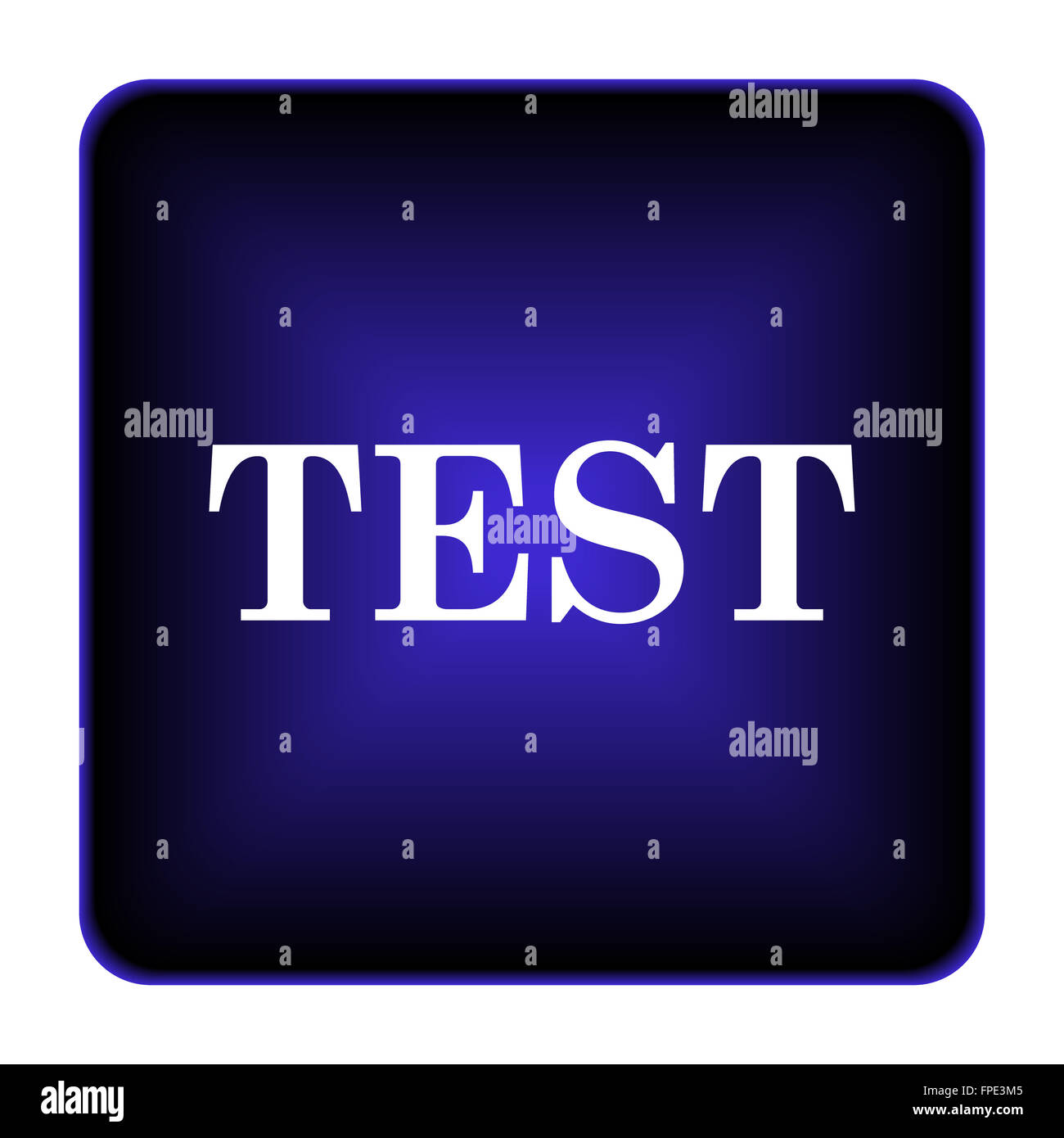 Test icon. Internet button on white background Stock Photo - Alamy
