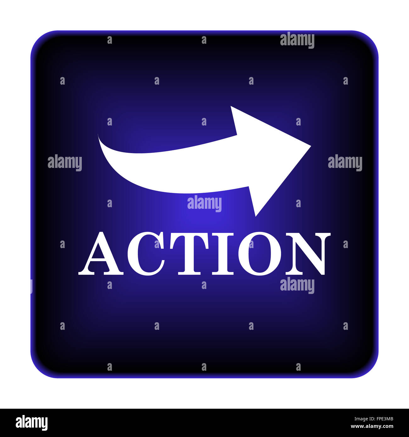 Action icon. Internet button on white background Stock Photo - Alamy