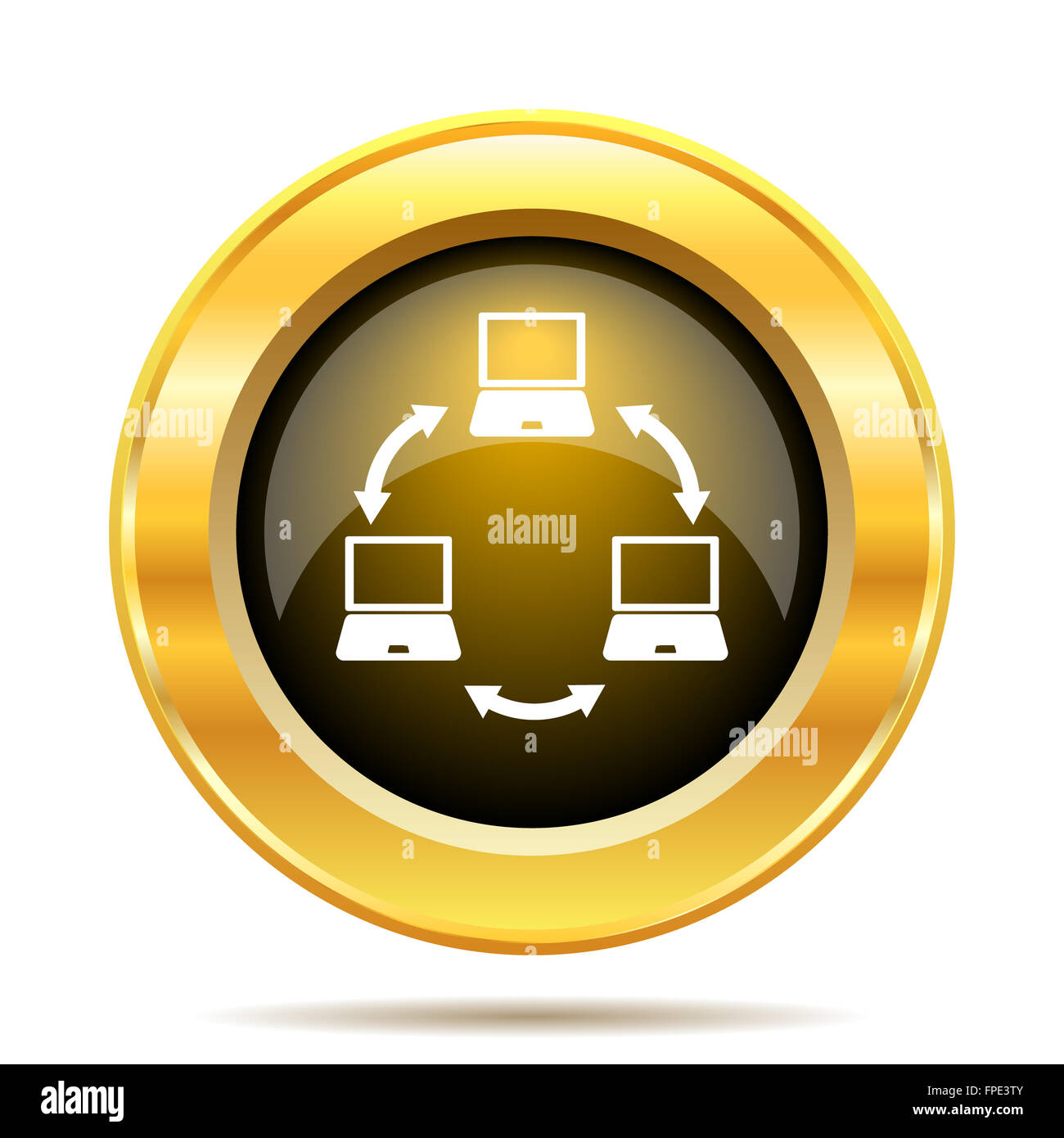 Computer network icon. Internet button on white background Stock Photo ...