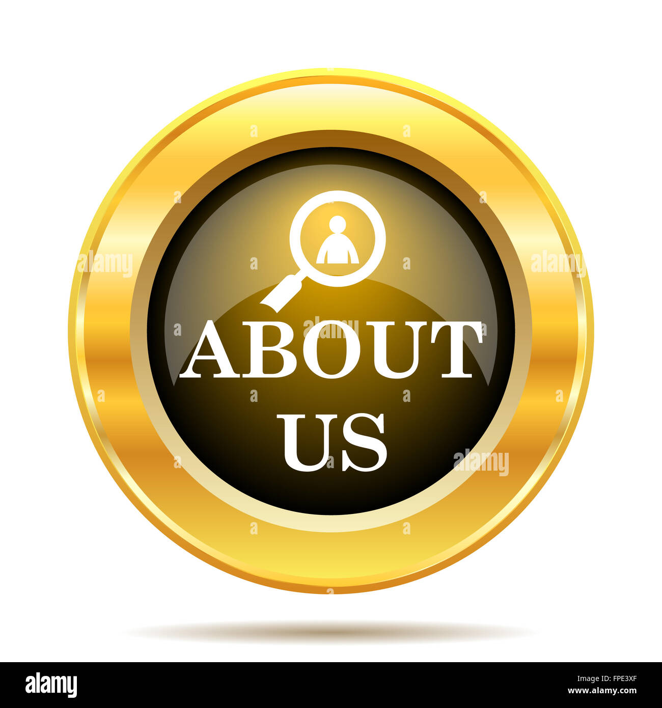 About us icon. Internet button on white background Stock Photo - Alamy