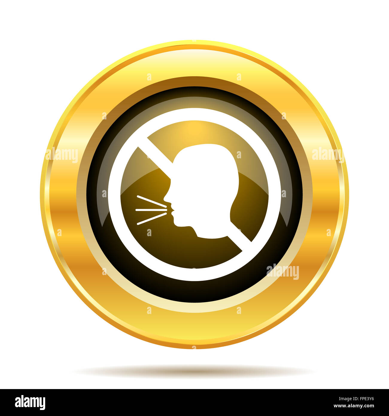 No talking icon. Internet button on white background Stock Photo - Alamy