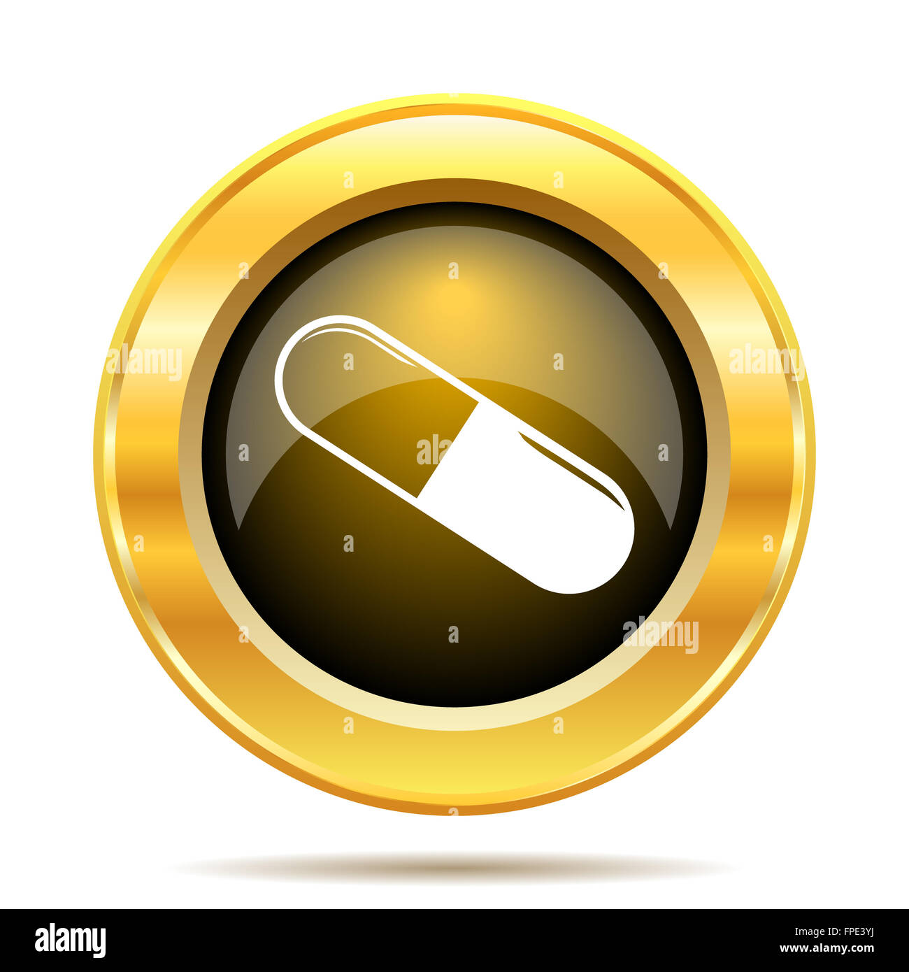 Pill icon. Internet button on white background Stock Photo - Alamy