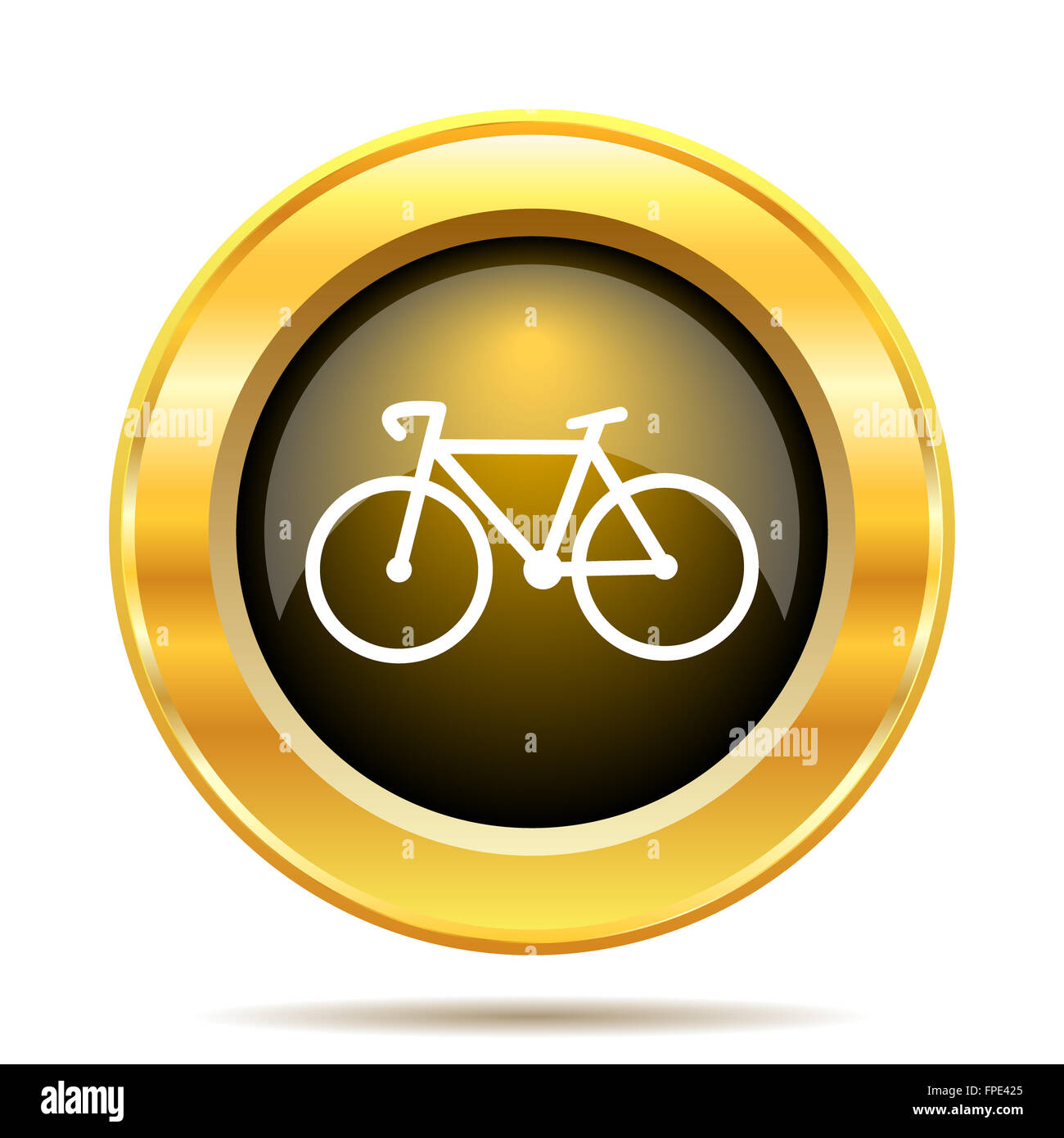 Bicycle icon. Internet button on white background Stock Photo - Alamy