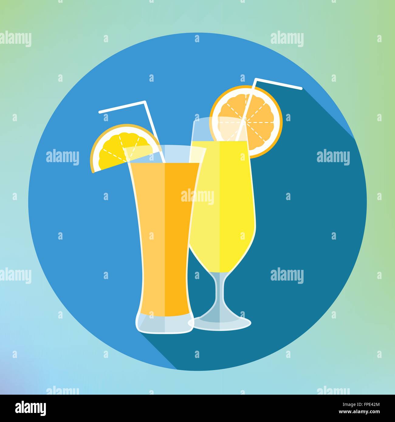Orange smoothie fruit straw Stock Vector Images - Alamy
