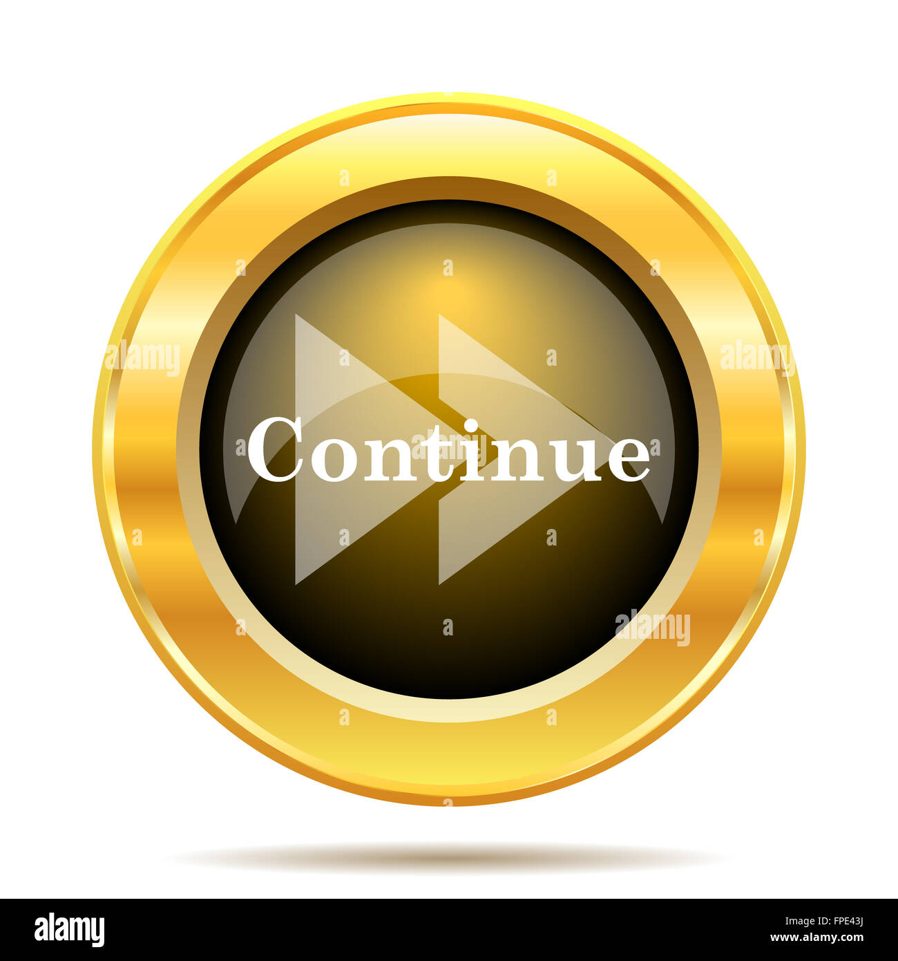 Continue icon. Internet button on white background Stock Photo - Alamy