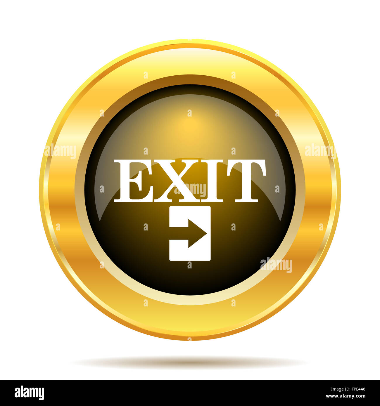 Exit icon. Internet button on white background Stock Photo - Alamy
