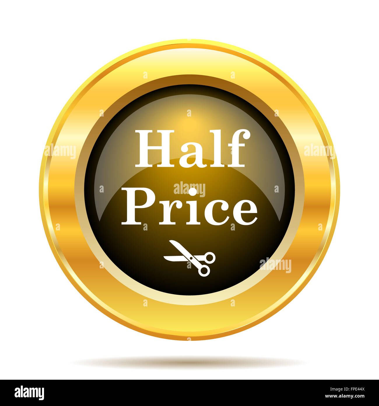 Half price icon. Internet button on white background Stock Photo - Alamy