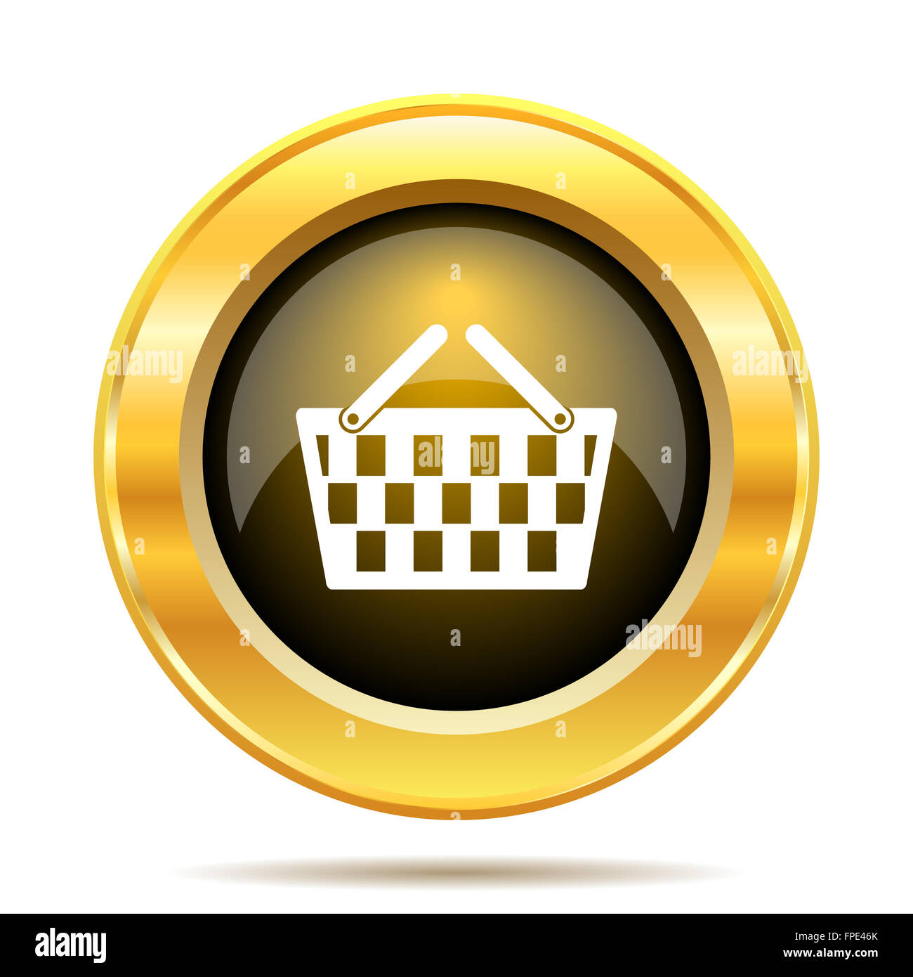 Shopping basket icon. Internet button on white background Stock Photo ...