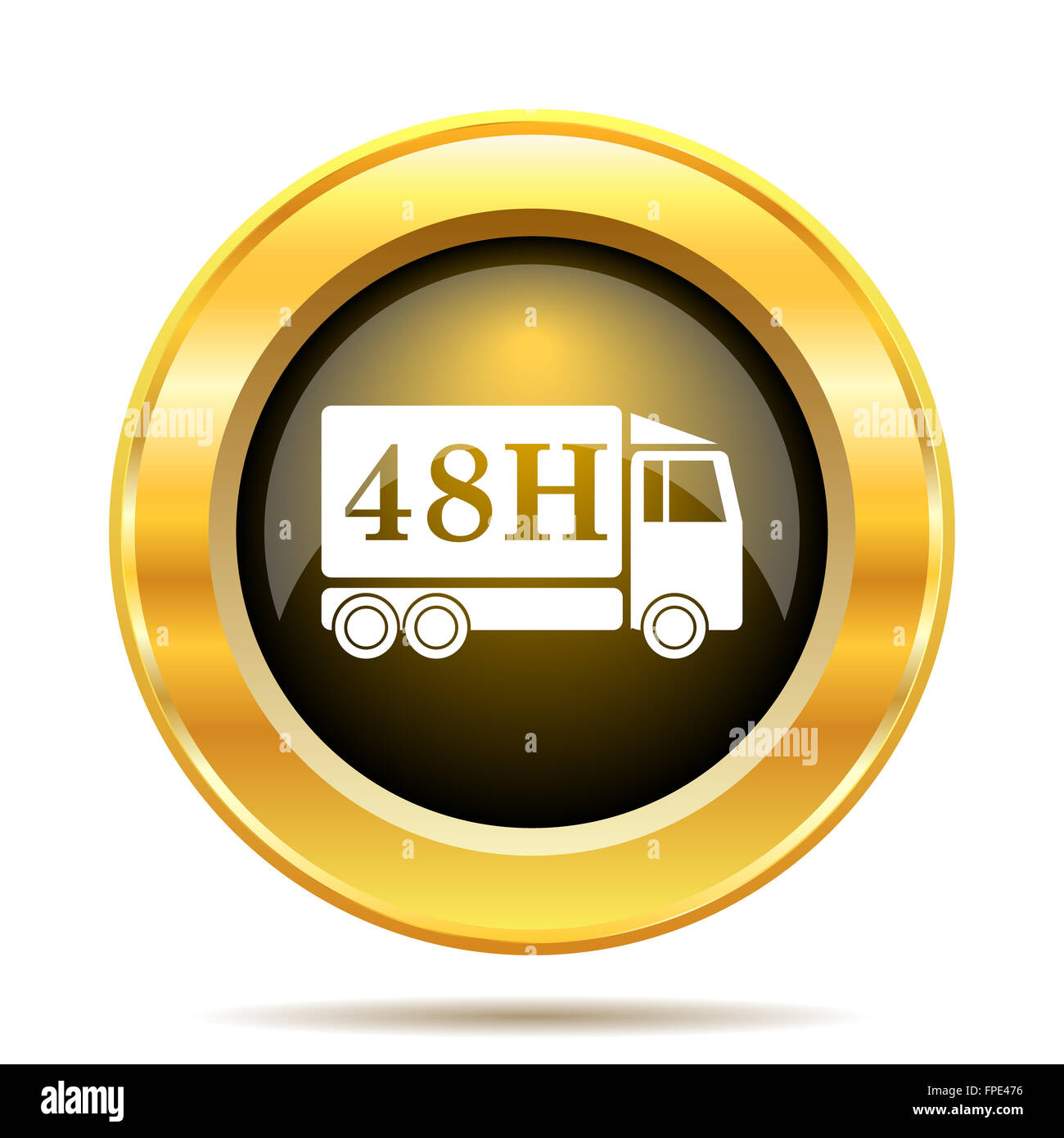 48H delivery truck icon. Internet button on white background Stock ...