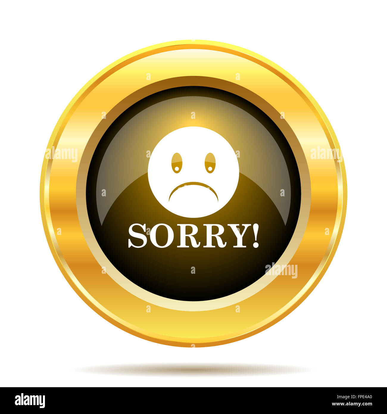Sorry icon. Internet button on white background Stock Photo - Alamy