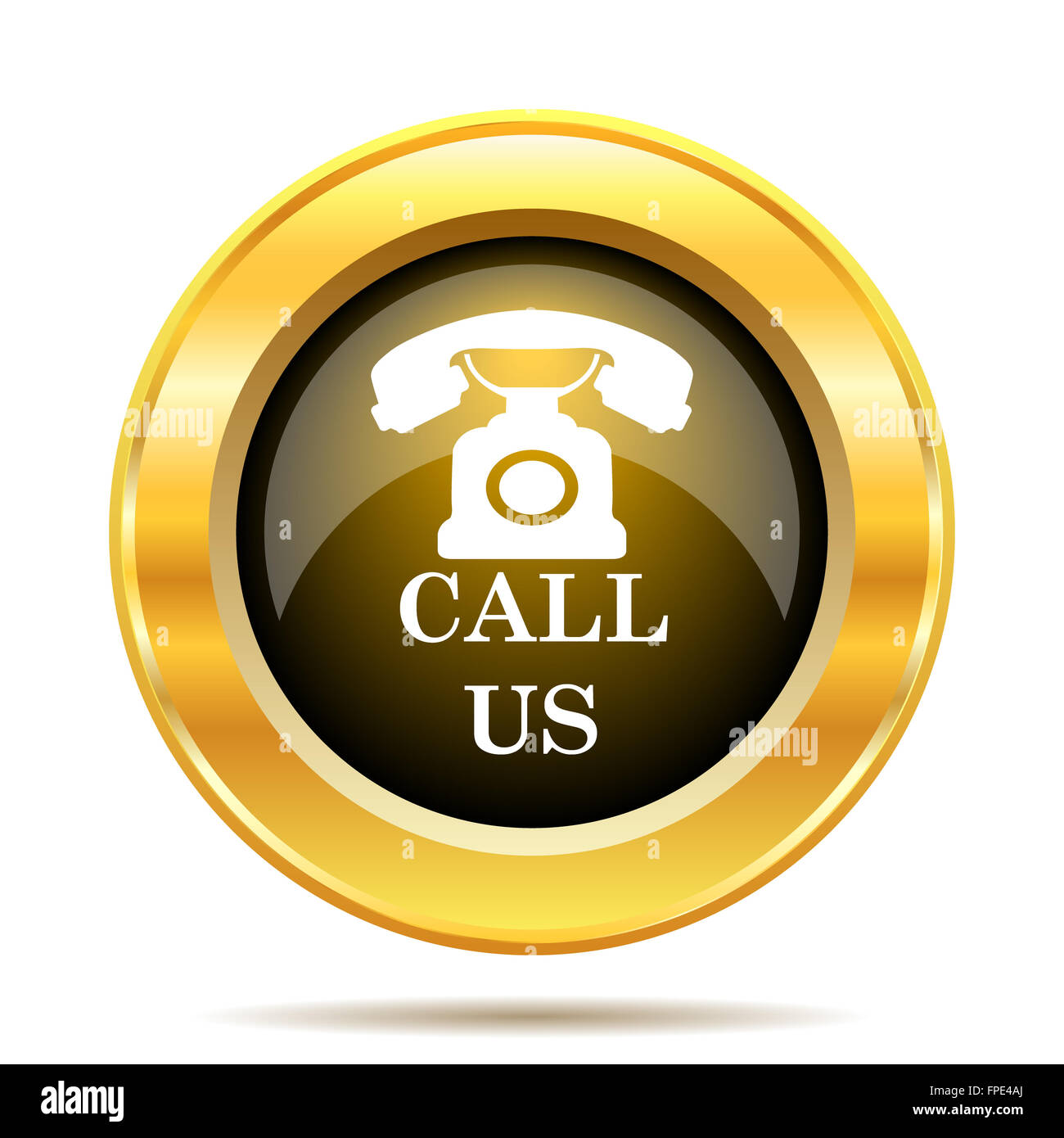 Call us icon. Internet button on white background Stock Photo - Alamy