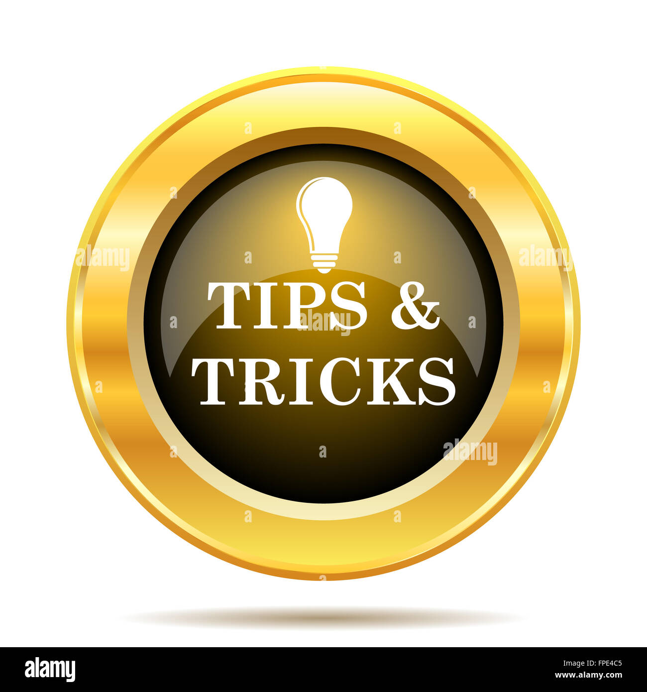 Tips and tricks icon. Internet button on white background Stock Photo ...