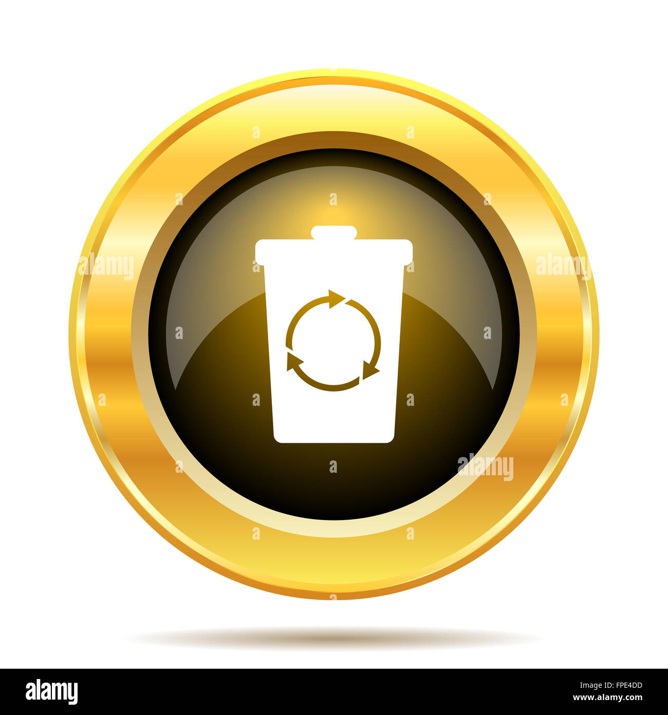 Recycle bin icon. Internet button on white background Stock Photo - Alamy