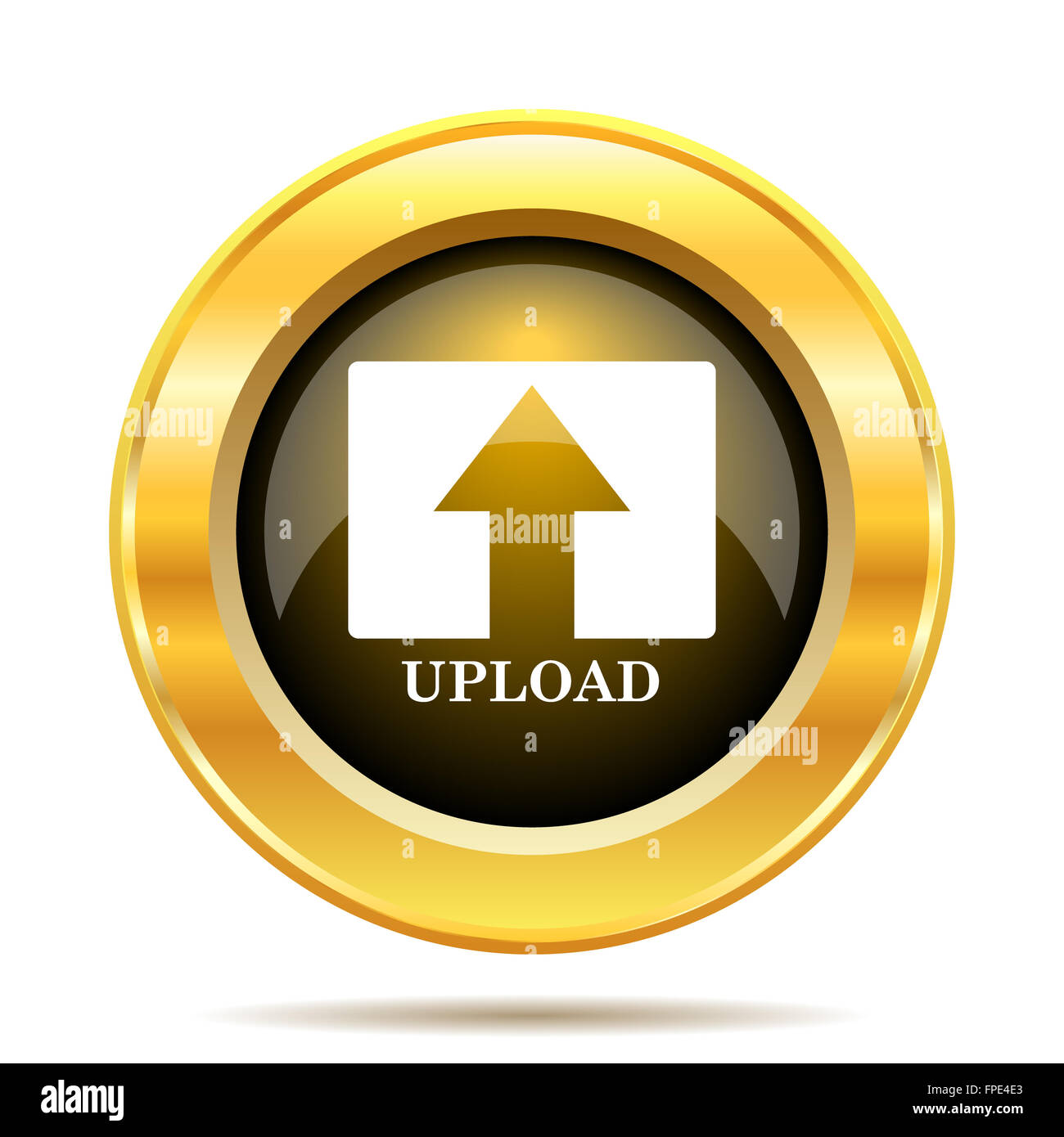 Upload icon. Internet button on white background Stock Photo - Alamy