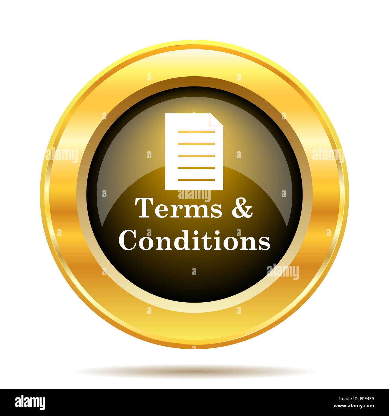 Terms and conditions icon. Internet button on white background Stock ...