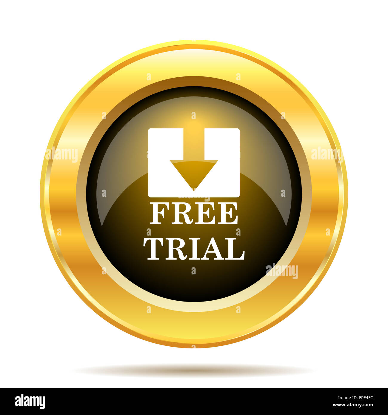 Free trial icon. Internet button on white background Stock Photo - Alamy