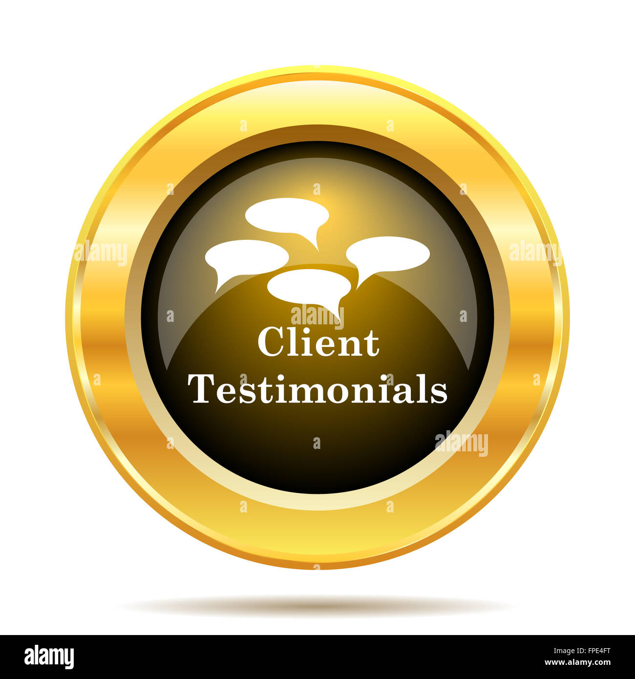 Client testimonials icon. Internet button on white background Stock ...