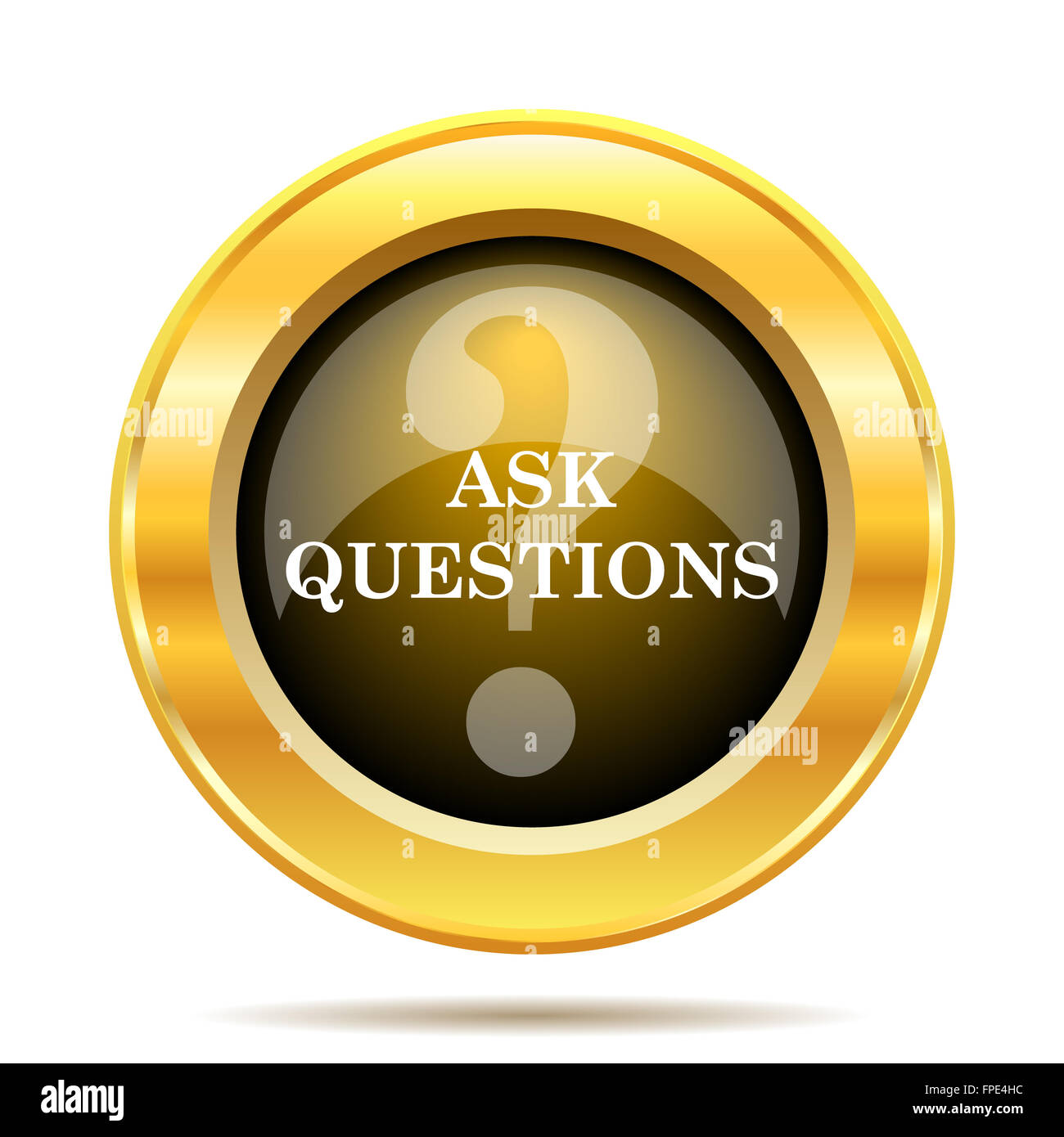 Ask questions icon. Internet button on white background Stock Photo - Alamy