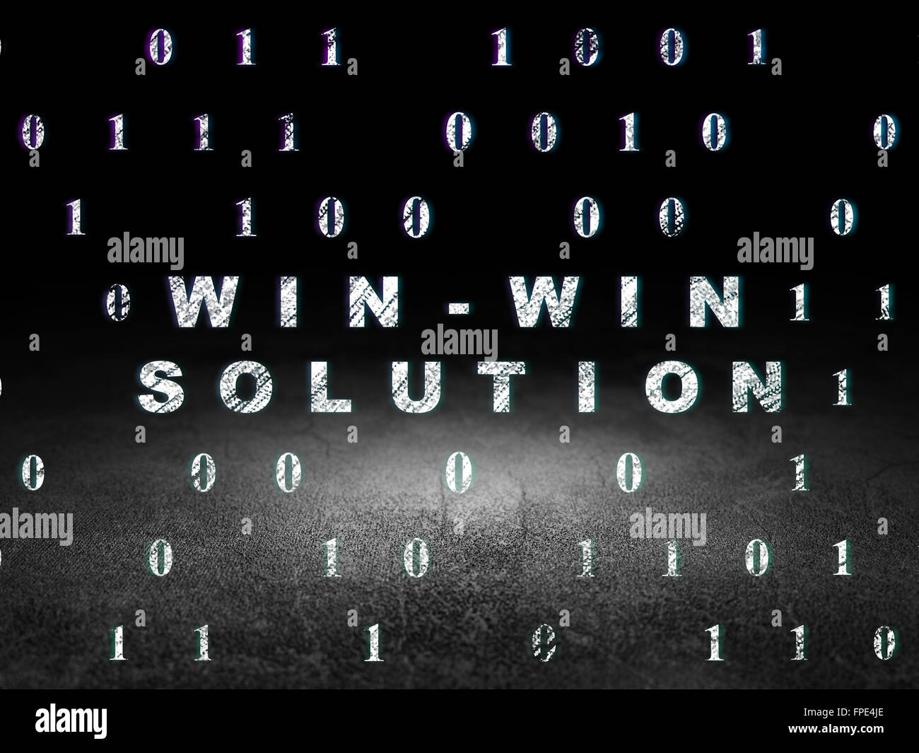 Finance concept: Win-win Solution in grunge dark room Stock Photo - Alamy