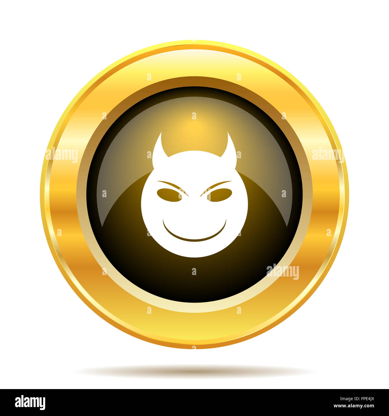 Evil icon. Internet button on white background Stock Photo - Alamy