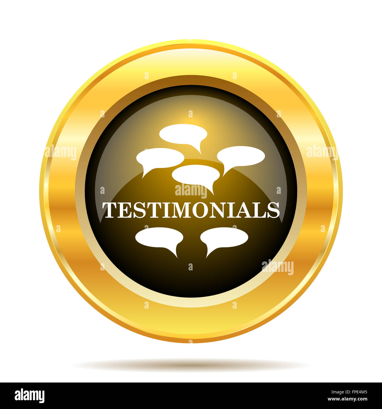Testimonials icon. Internet button on white background Stock Photo - Alamy