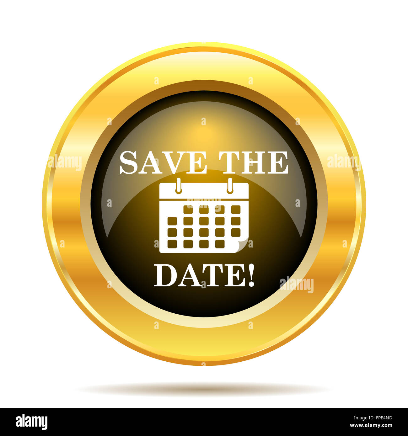 Save the date icon. Internet button on white background Stock Photo - Alamy