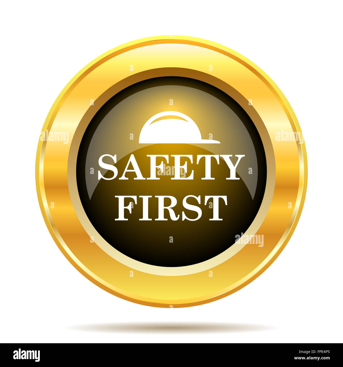 Safety first icon. Internet button on white background Stock Photo - Alamy