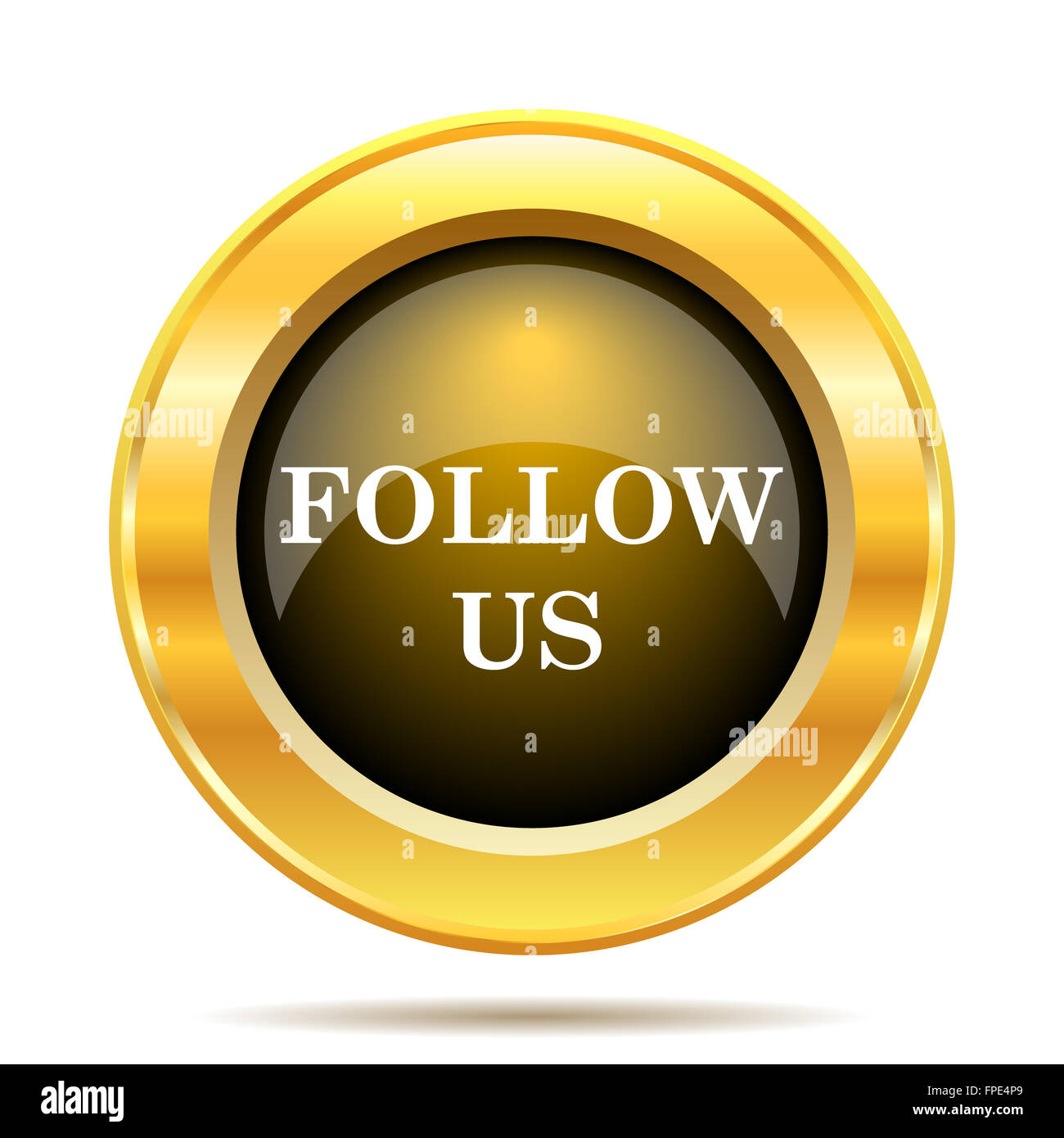 Follow us icon. Internet button on white background Stock Photo - Alamy