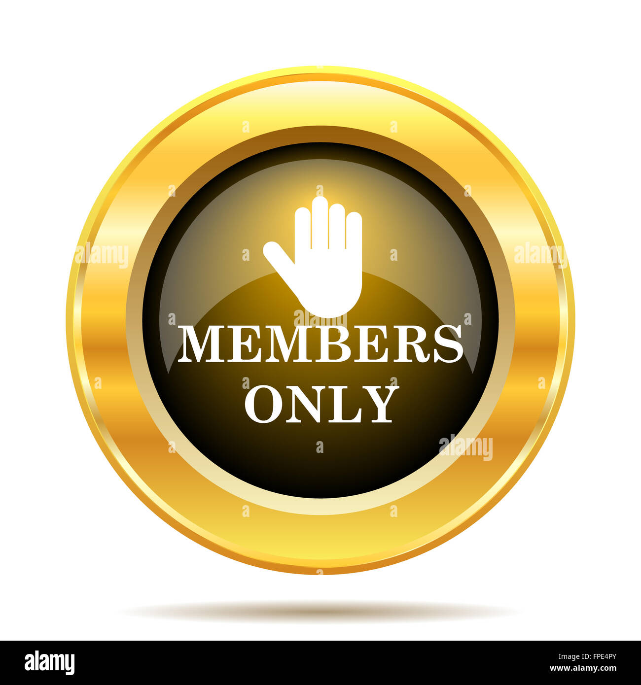 Members only icon. Internet button on white background Stock Photo - Alamy