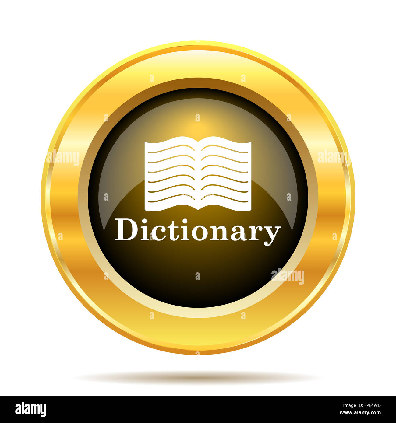 Dictionary icon. Internet button on white background Stock Photo - Alamy