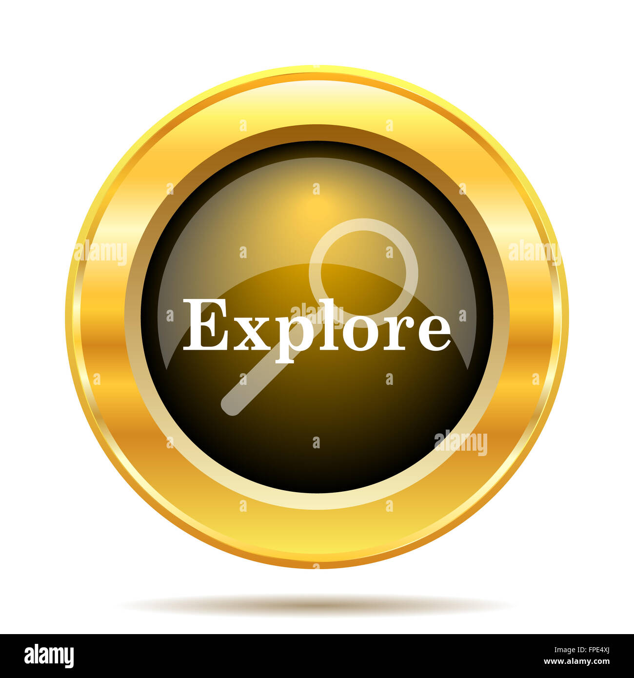 Explore icon. Internet button on white background Stock Photo - Alamy