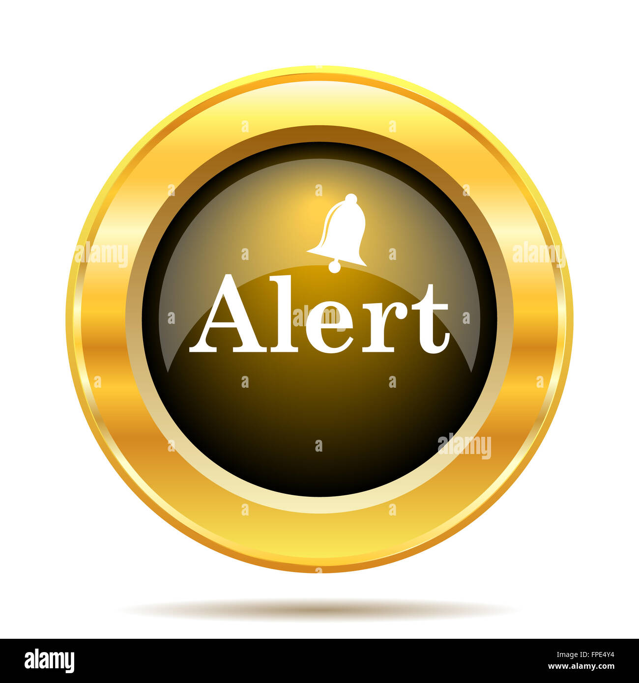 Alert icon. Internet button on white background Stock Photo - Alamy