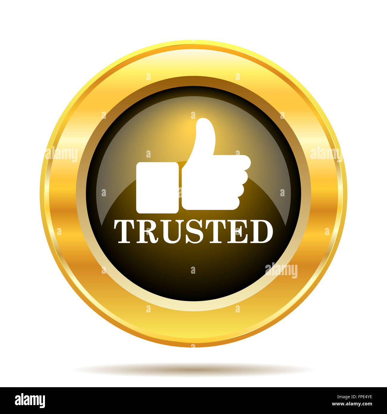 Trusted icon. Internet button on white background Stock Photo - Alamy