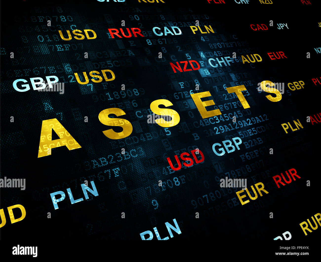 Banking concept: Assets on Digital background Stock Photo - Alamy