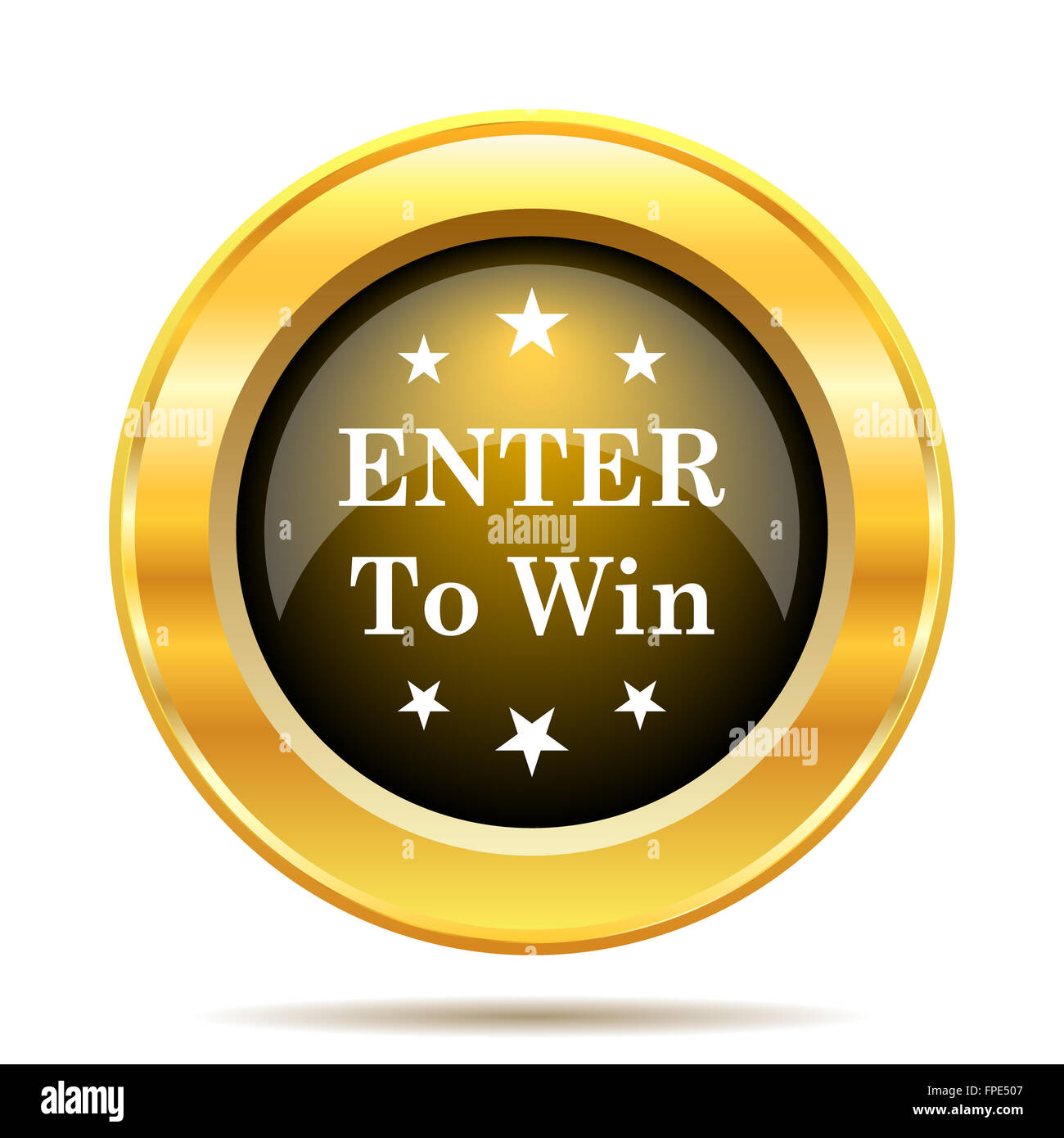 Enter to win icon. Internet button on white background Stock Photo - Alamy