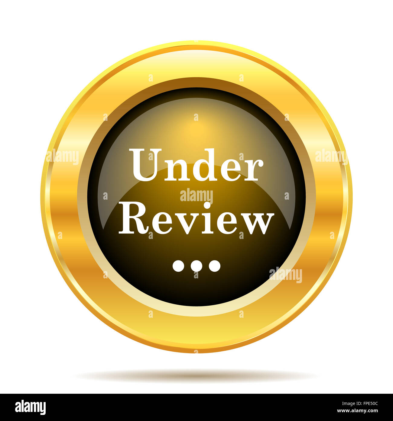 Under review icon. Internet button on white background Stock Photo - Alamy