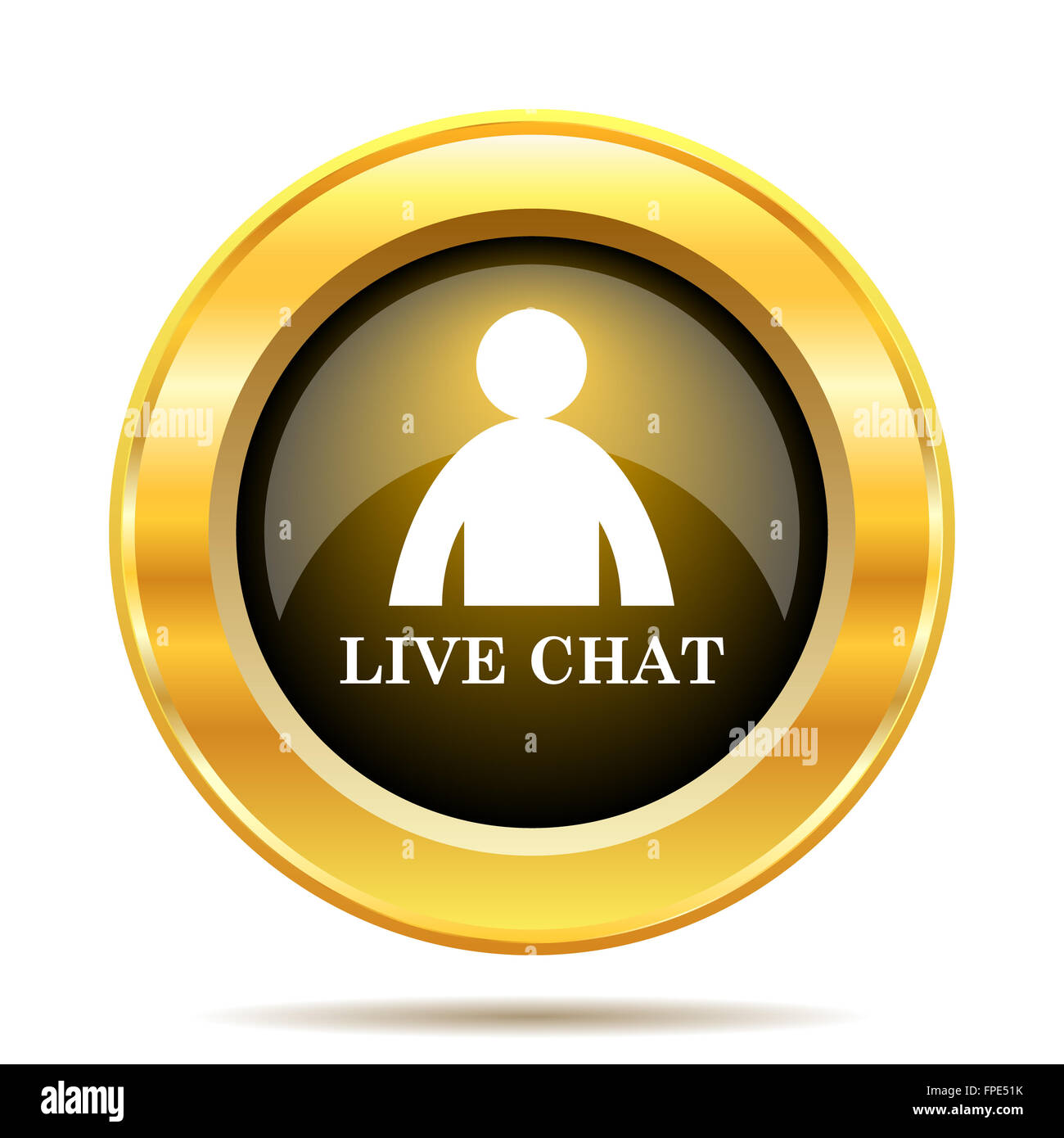 Live chat icon. Internet button on white background Stock Photo - Alamy