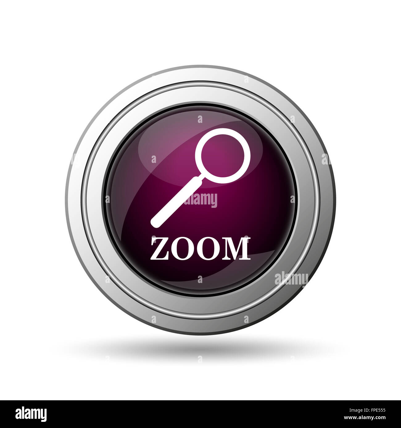Zoom with loupe icon. Internet button on white background Stock Photo ...