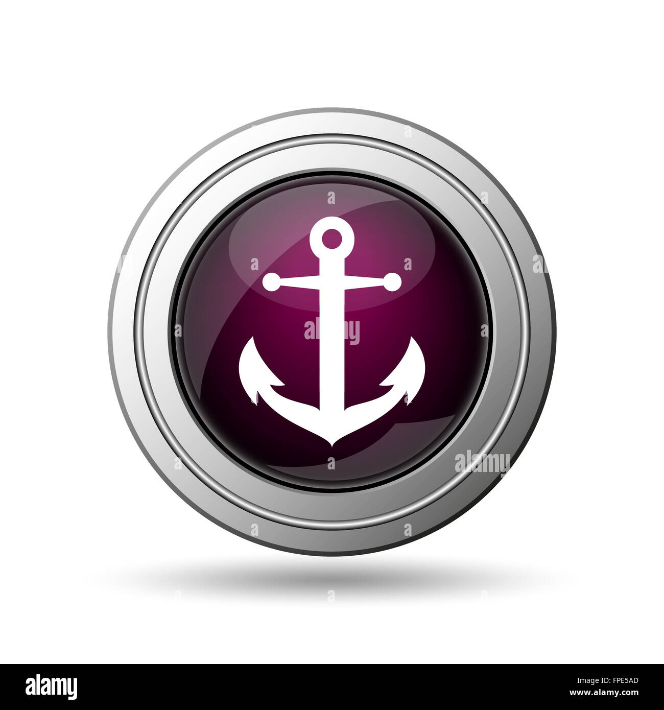 Anchor icon. Internet button on white background Stock Photo - Alamy