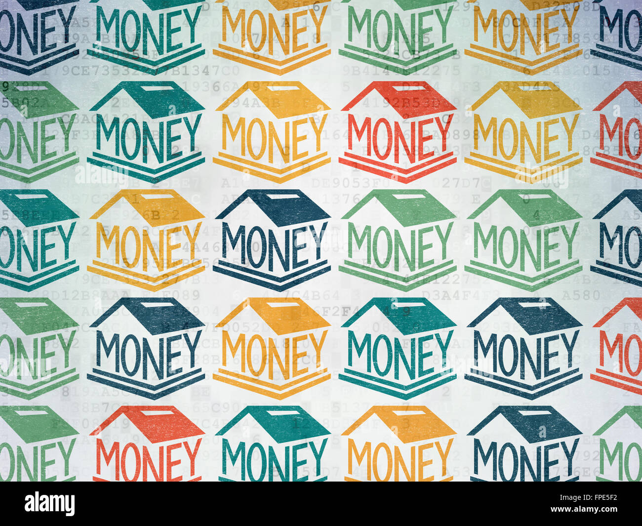 Money concept: Money Box icons on Digital Paper background Stock Photo ...