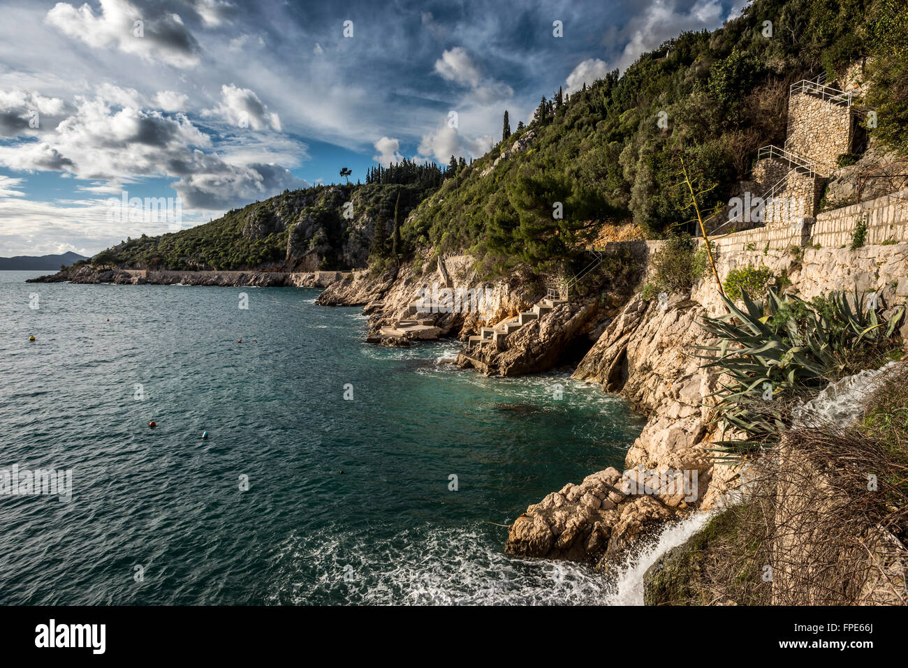 The Arboretum of Trsteno, on the Dalmatian coast, near Dubrovnik ...