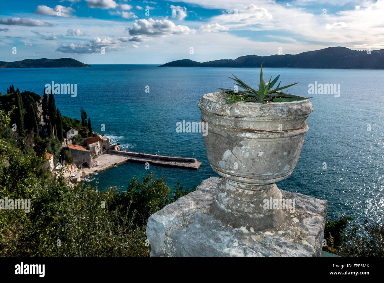 The Arboretum of Trsteno, on the Dalmatian coast, near Dubrovnik ...