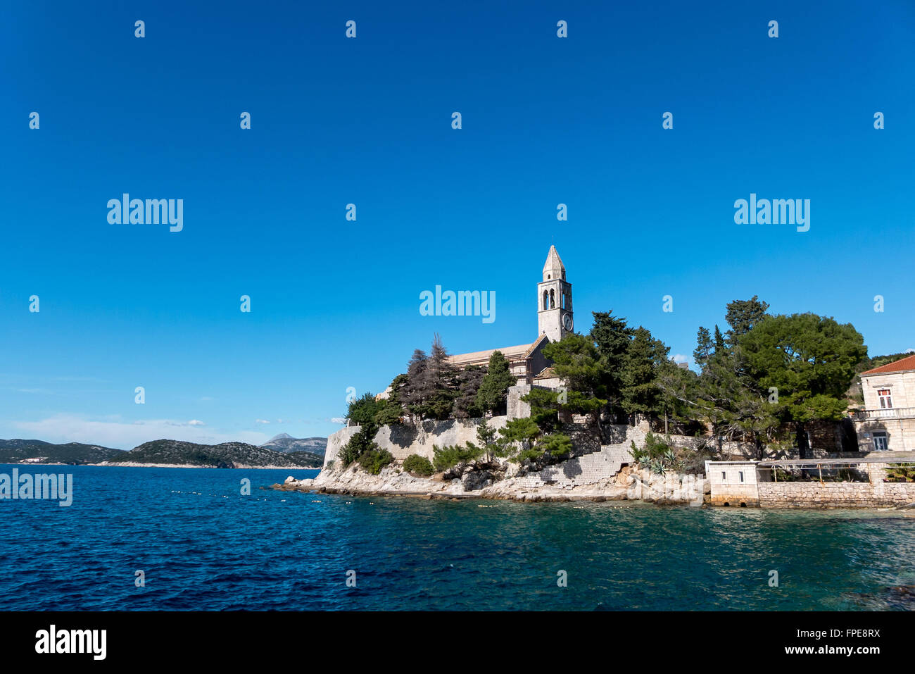 The Franciscan Monastery on the Elaphiti island of Lopud, in the ...