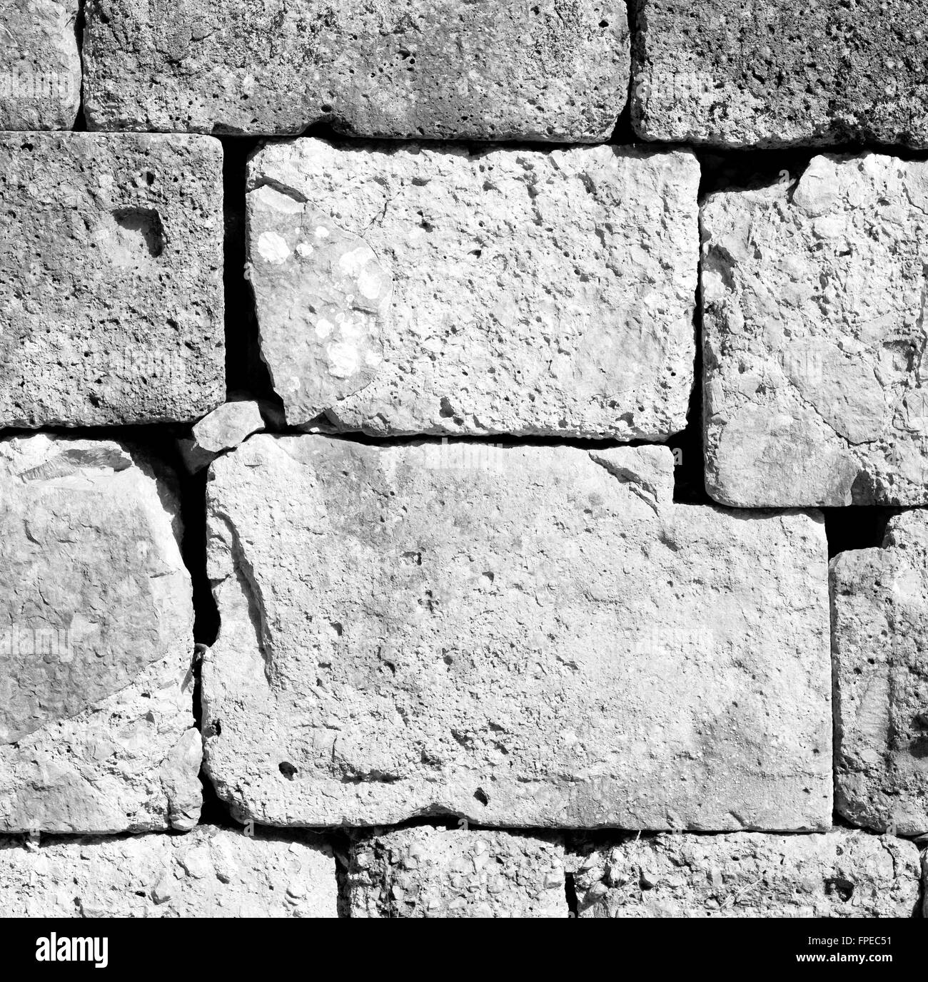 in greece abstract texture of a ancien wall and ruined brick Stock ...