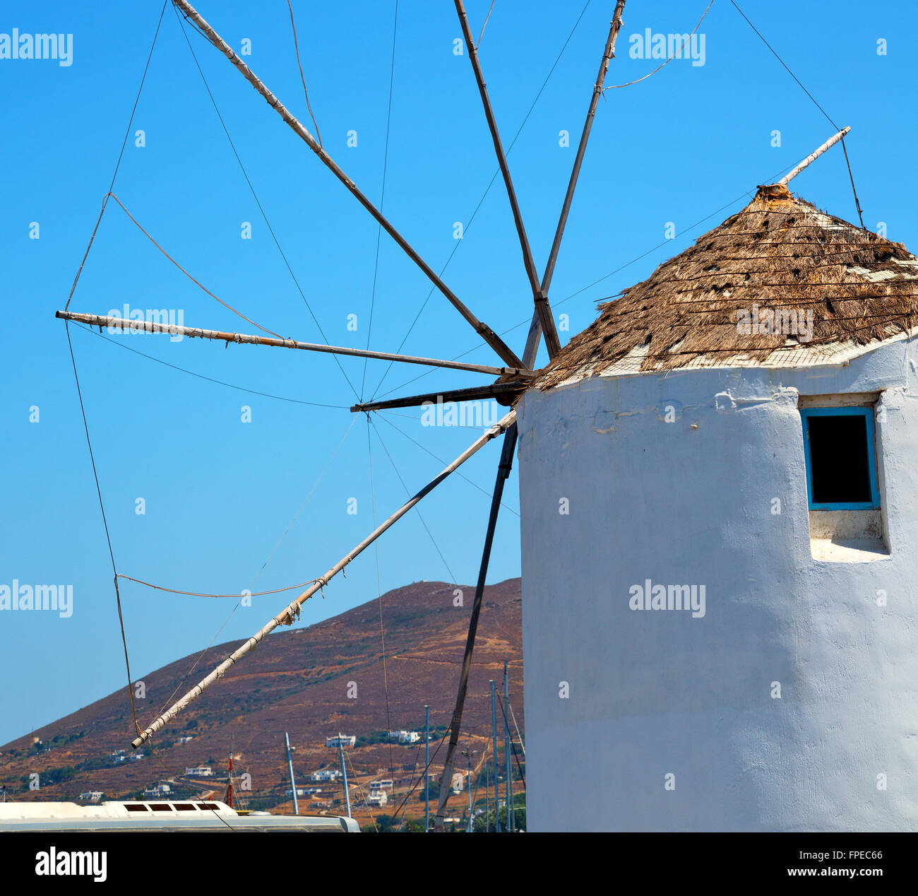 old mill in santorini greece europe and the sky Stock Photo - Alamy