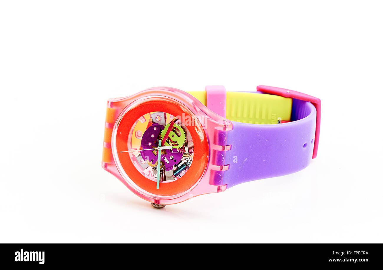 wrist watch on white table Stock Photo - Alamy
