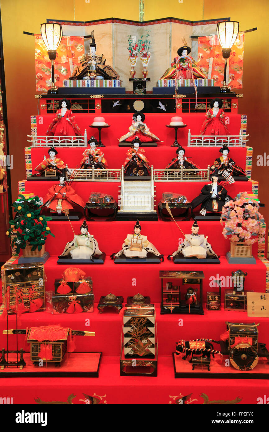 Japan, Nagoya, Hina dolls display, Hina-no-Tsurushikazari Stock Photo ...